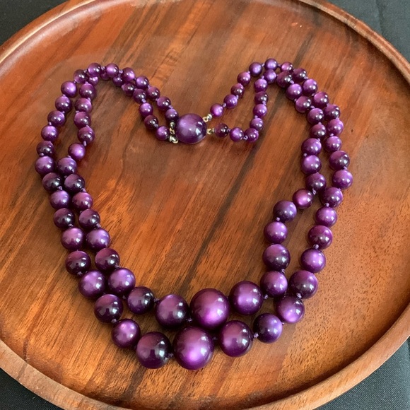 Jewelry | 2 Strand Purple Bead Necklace | Poshmark